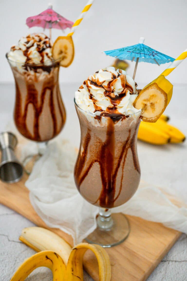 Dirty Monkey Frozen Cocktail (with Chocolate Liqueur)