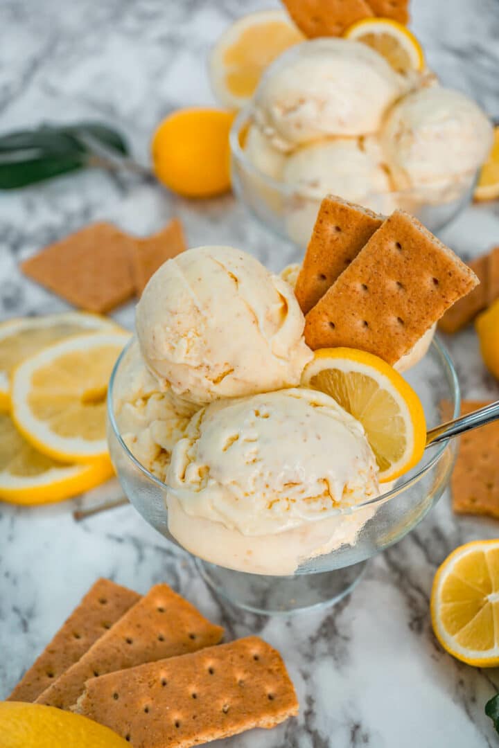 Lemon Pie Ice Cream (a Frozen Custard Recipe) - Our Sweet Adventures